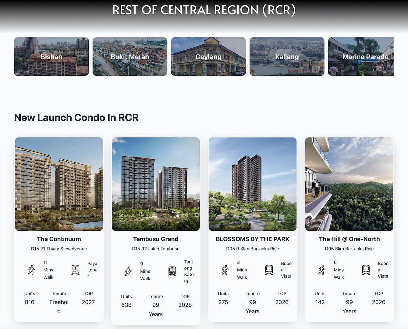 New Launch Condo In Rest of Central Region (RCR) | Updated 2024